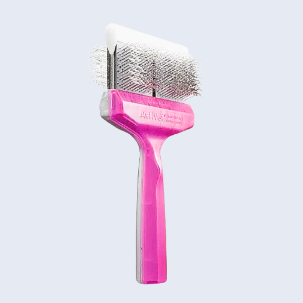 Brush Duo Purple/Silver Tuff Finish Firm Flex | Aussie Pooch Direct